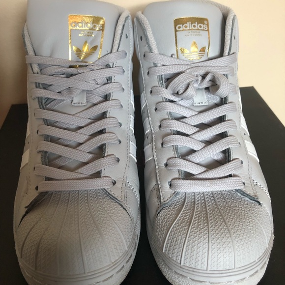 adidas | Shoes | Adidas Pro Model High Top Sneakers In Cool Gray | Poshmark